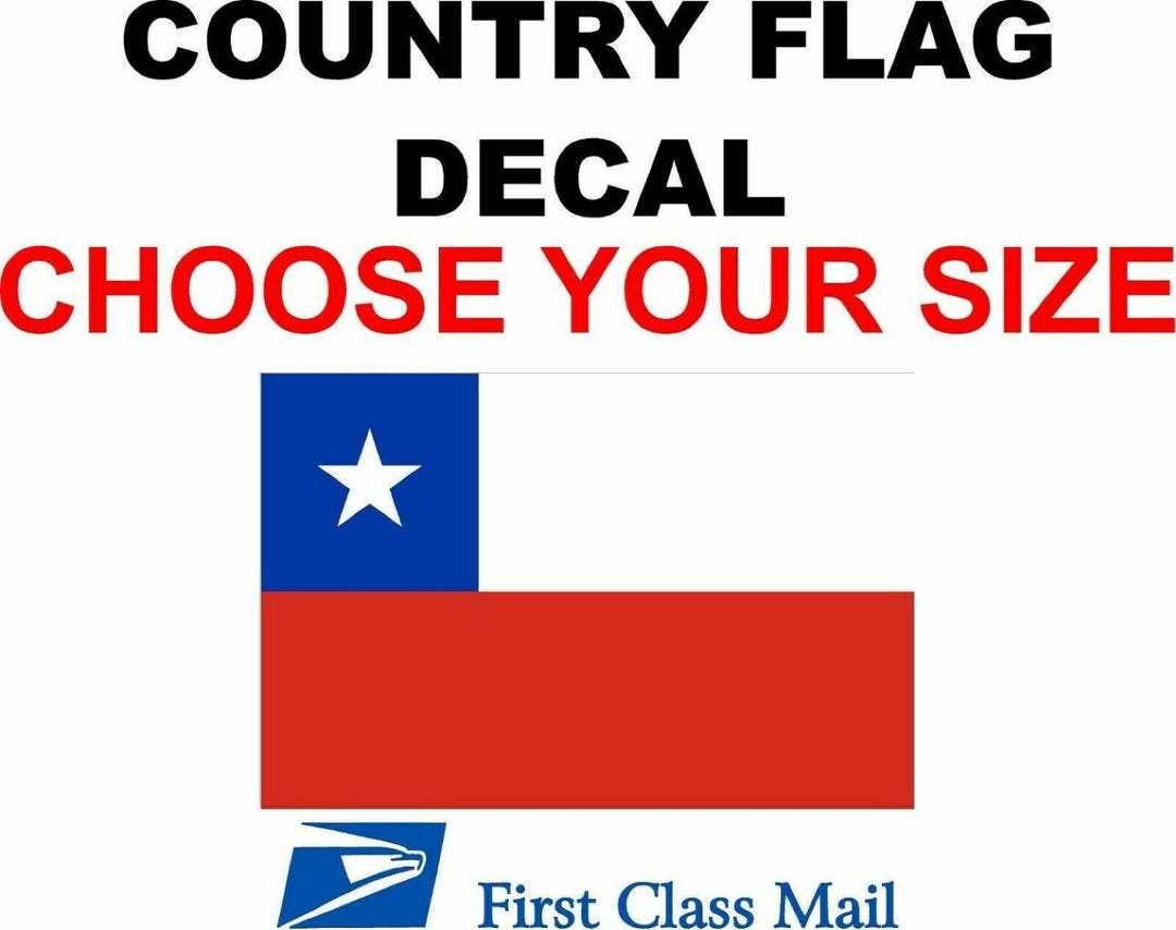 Chile Country Flag, Sticker, Decal, 5yr Vinyl, Country Flag of Chile - Etsy