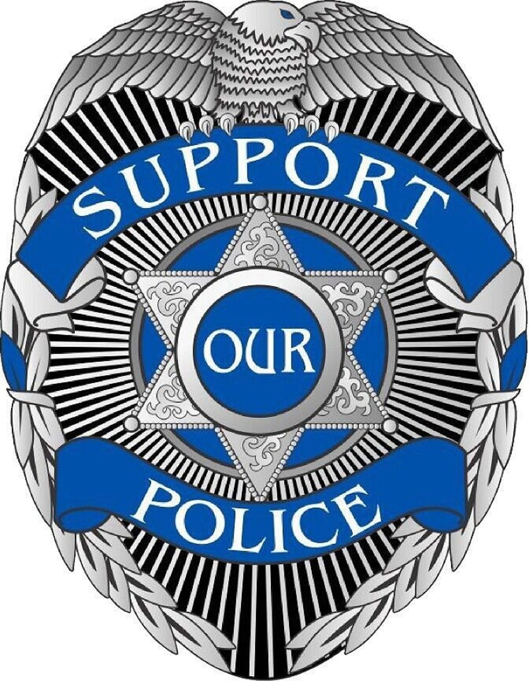 Support Our Police Vinyl Decal Police Badge REFLECTIVE - Etsy