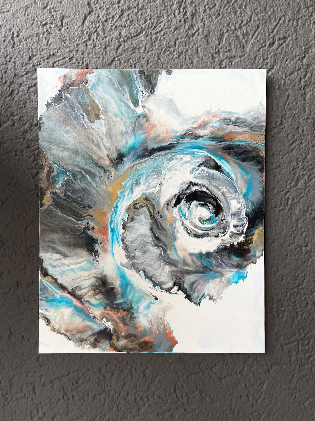 Acrylic Painting Universe Galaxy Vortex Storm White Gray - Etsy