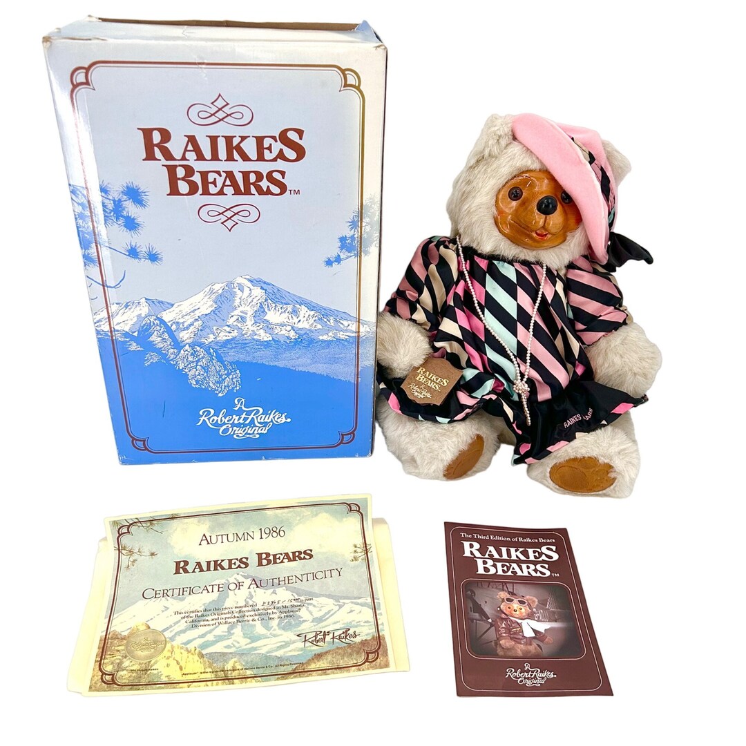 Vintage NUMBERED RAIKES Bears MAUDE 5464 Flapper Bear W/ Box, Cert. of ...