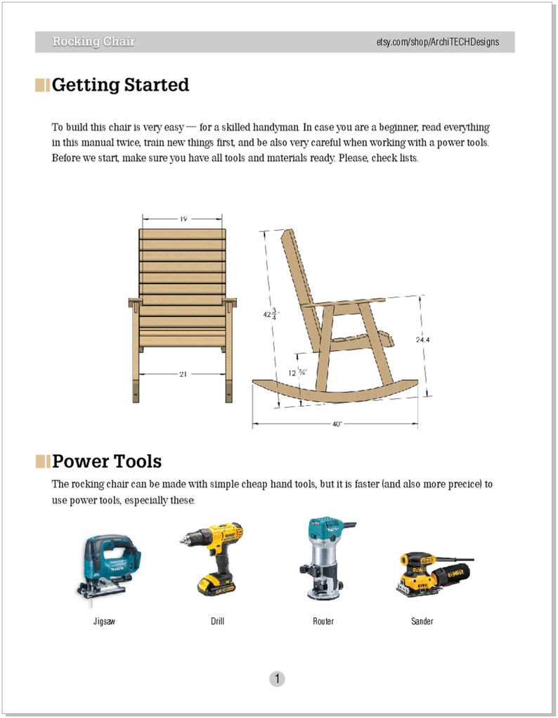 DIY Rocking Chair Plans for Beginner Woodworkers - Etsy