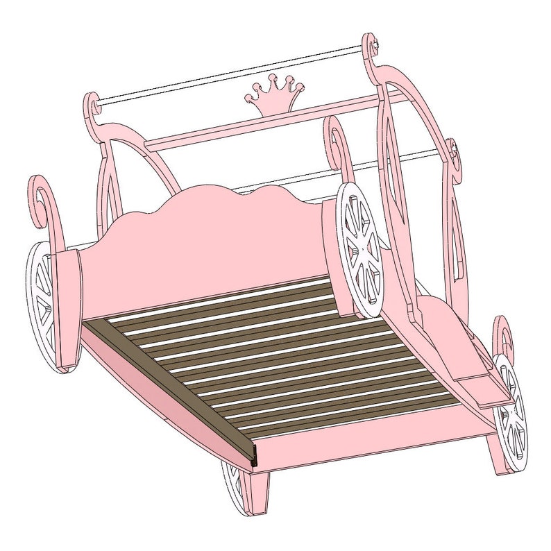 Girls Bed Frame Plans PDF DIY Cinderella Carriage Wooden Bed - Etsy