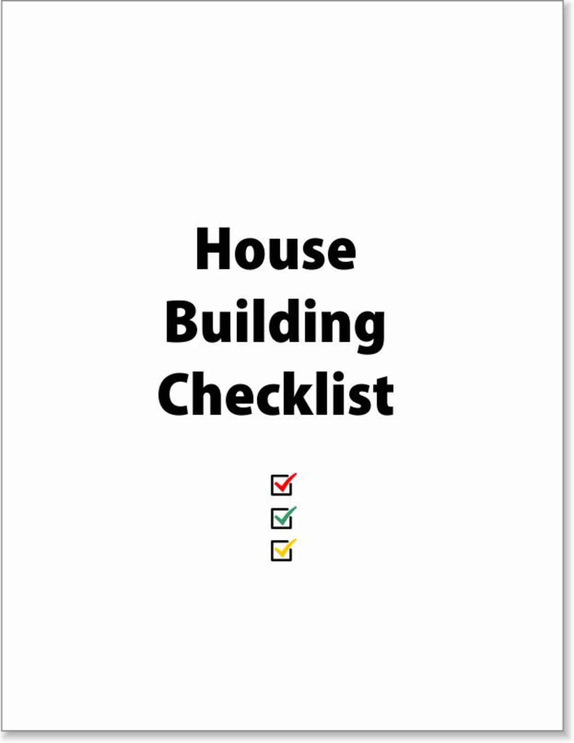New Home Construction Checklist Building Planner 43 Pages - Etsy