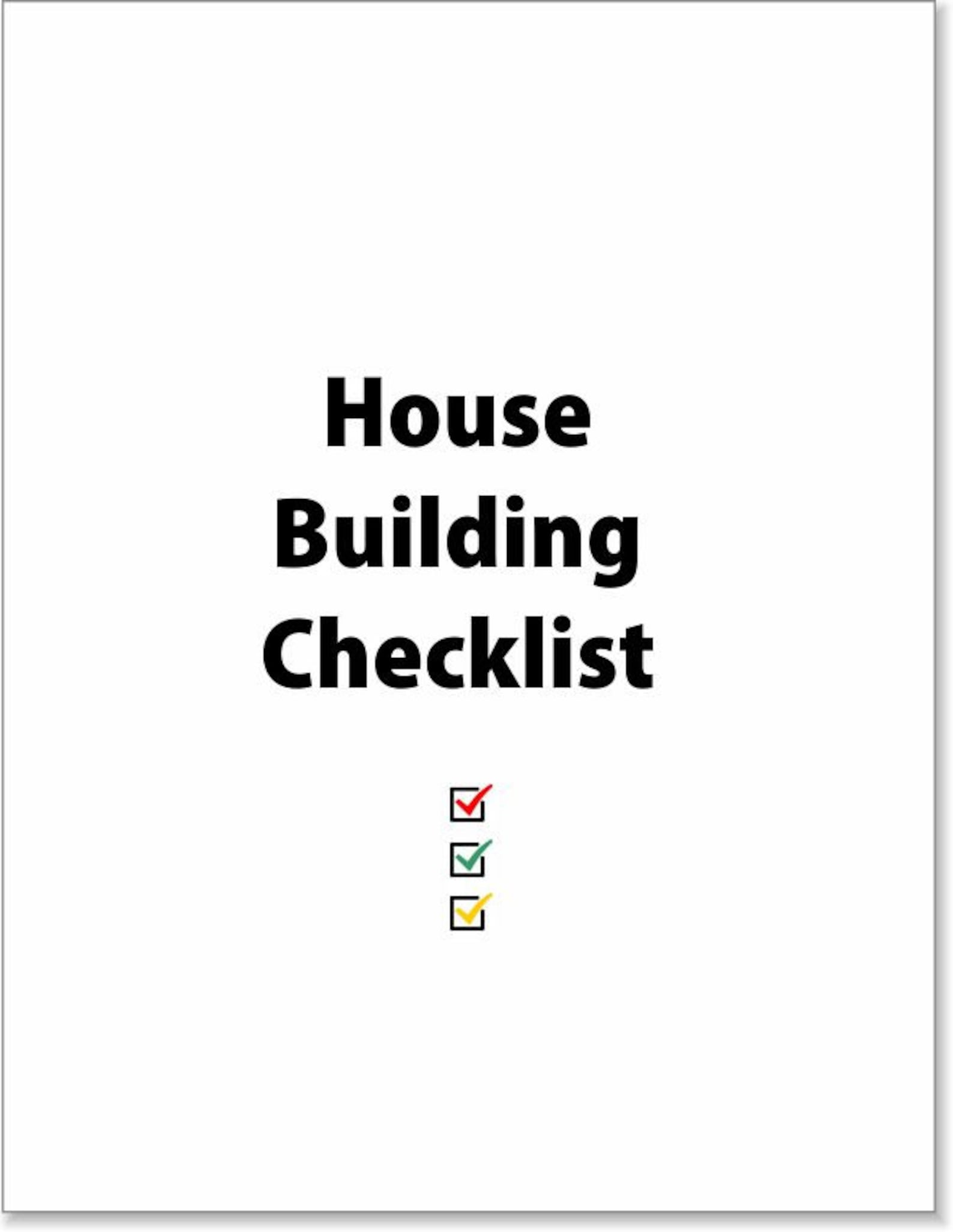 New Home Construction Checklist – Building Planner – 43 Pages - Etsy