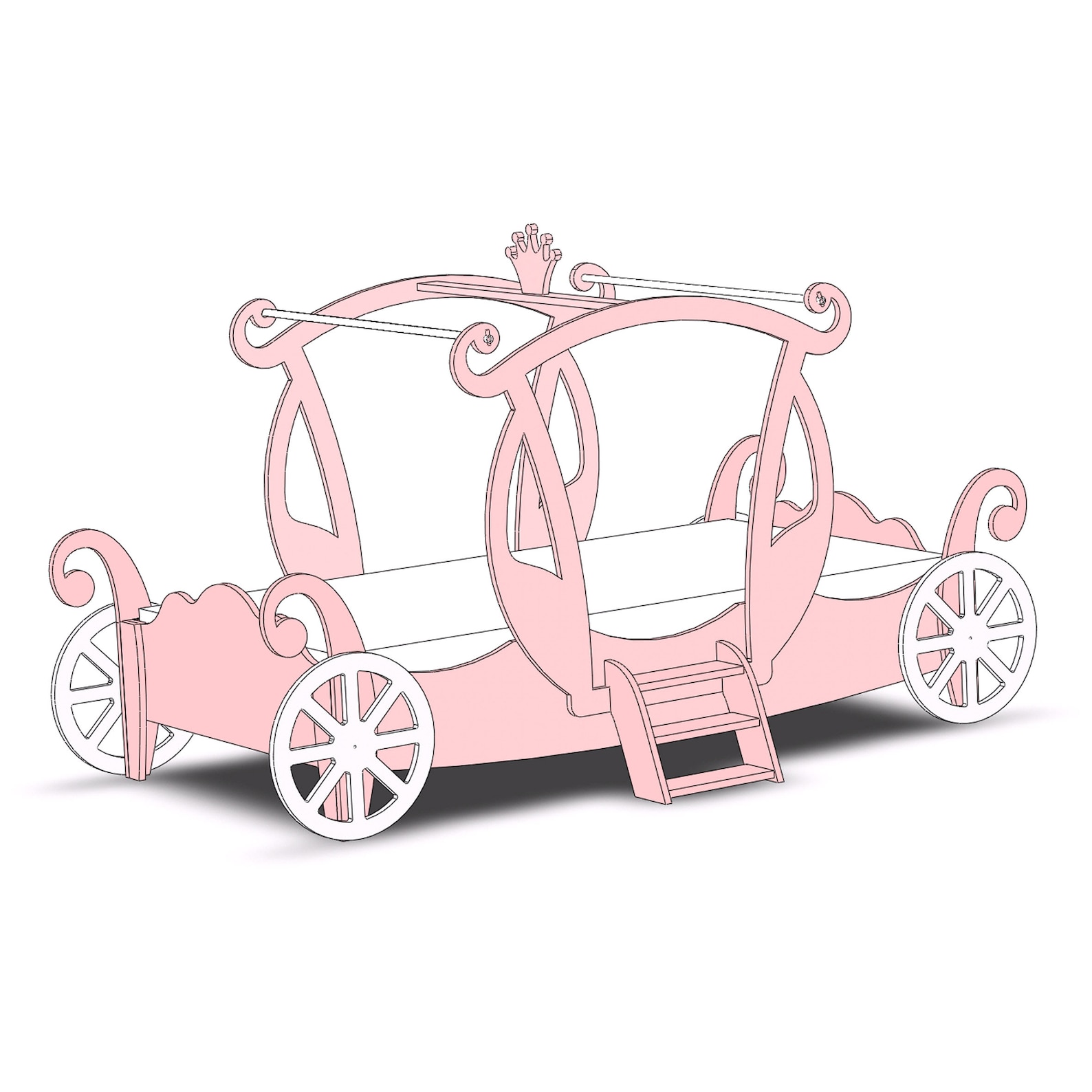 Girls Bed Frame Plans PDF, DIY Cinderella Carriage Wooden Bed Plan - Etsy