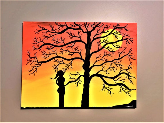 Pintura De Arbol Arte Abstracto Colorida Pintura Abstracta De árboles