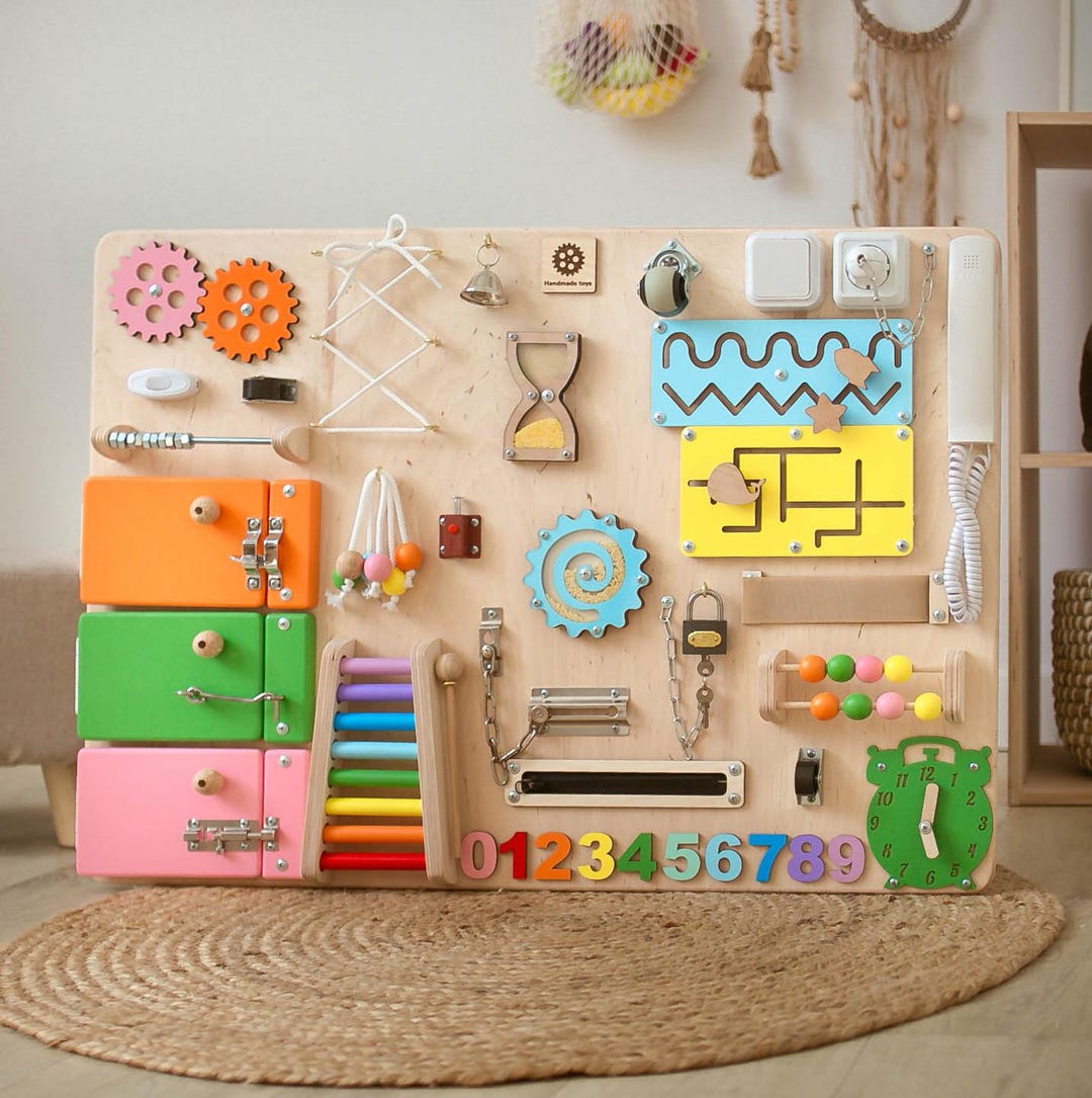 Custom Interactive Toddler Busy Board, Toddler Development Board ...