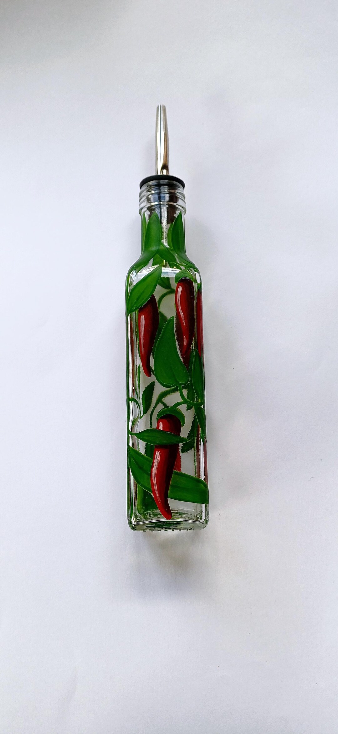 Hand Painted Chilli Oil Bottle: 250ml Oil Dispenser, Kitchen Gift - Etsy UK