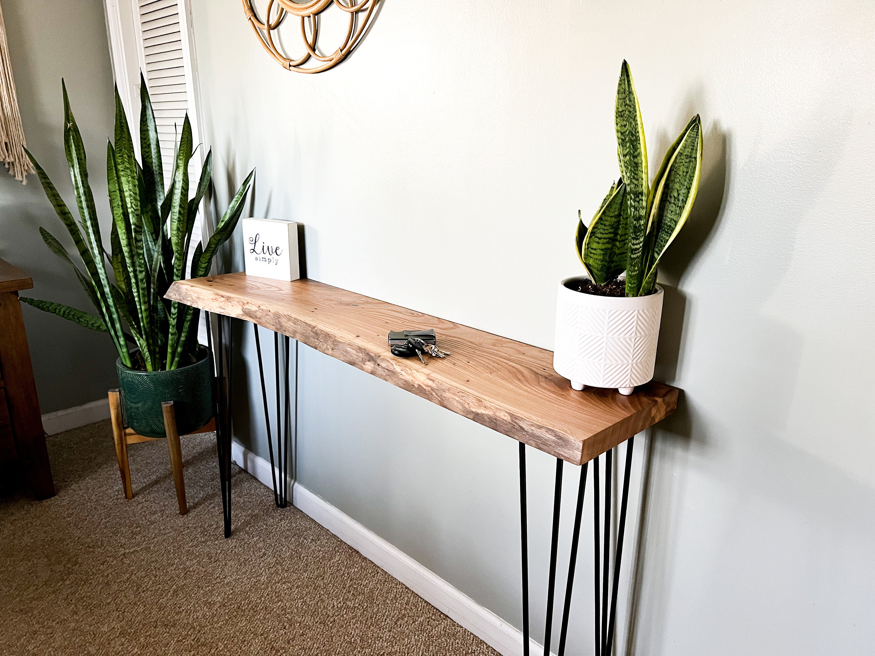Live Edge Console Table | Hallway Table | Sofa Table | Entry Foyer ...