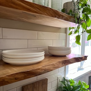 Rustic Maple Live Edge Floating Shelf/shelves | Pantry Shelves ...