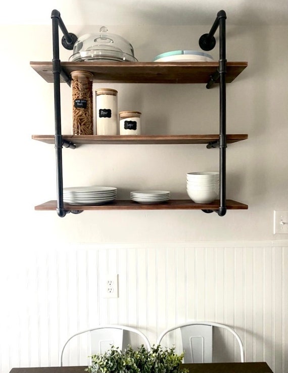 Retro pipe shelves store