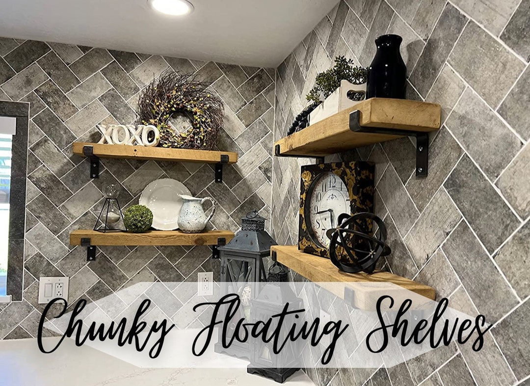 Rustic Chunky Floating Shelf/shelves | Pantry Shelves | Storage and ...