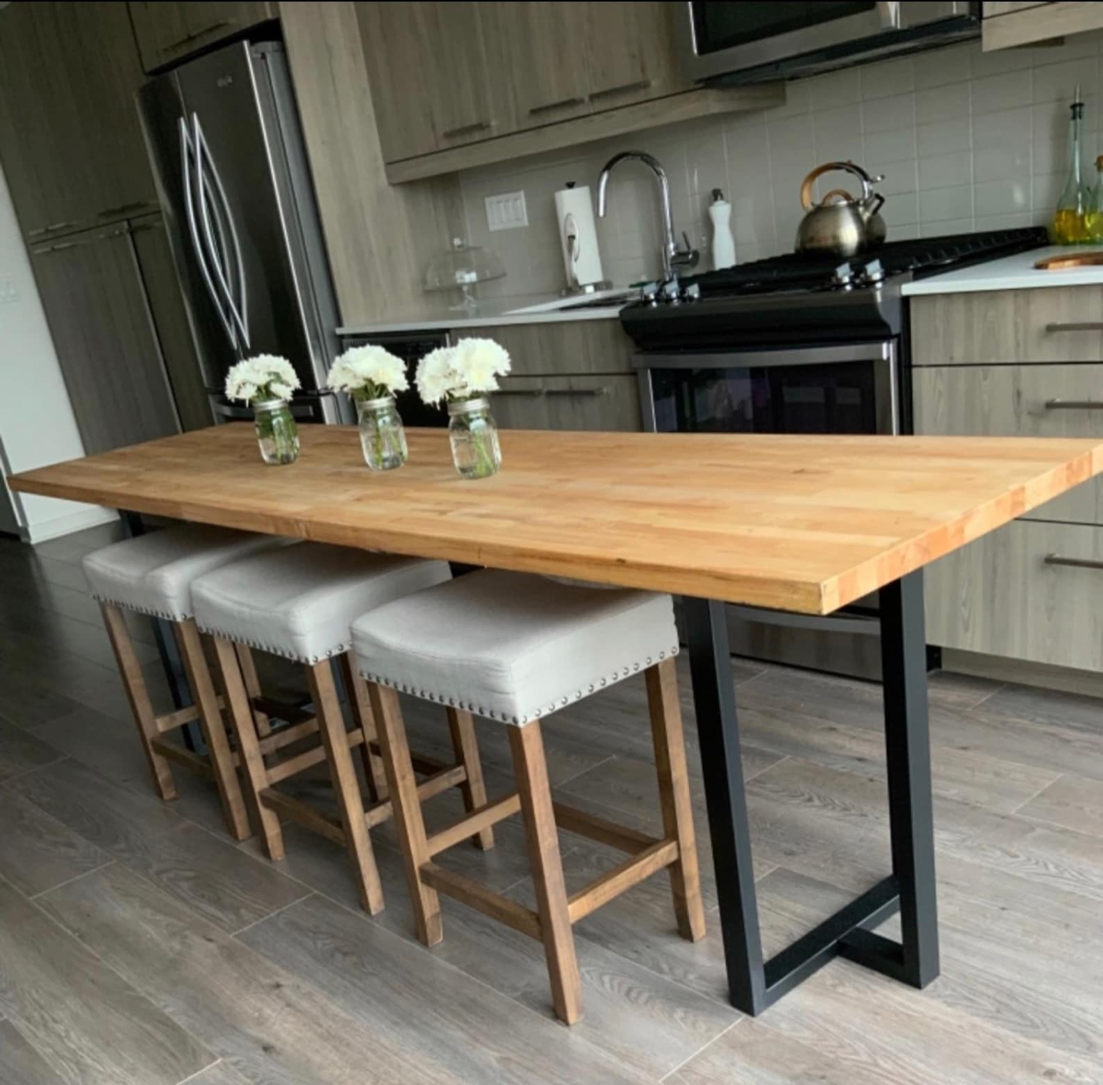 Wood Breakfast Bar Heavy Duty Table Walnut or Natural Color - Etsy