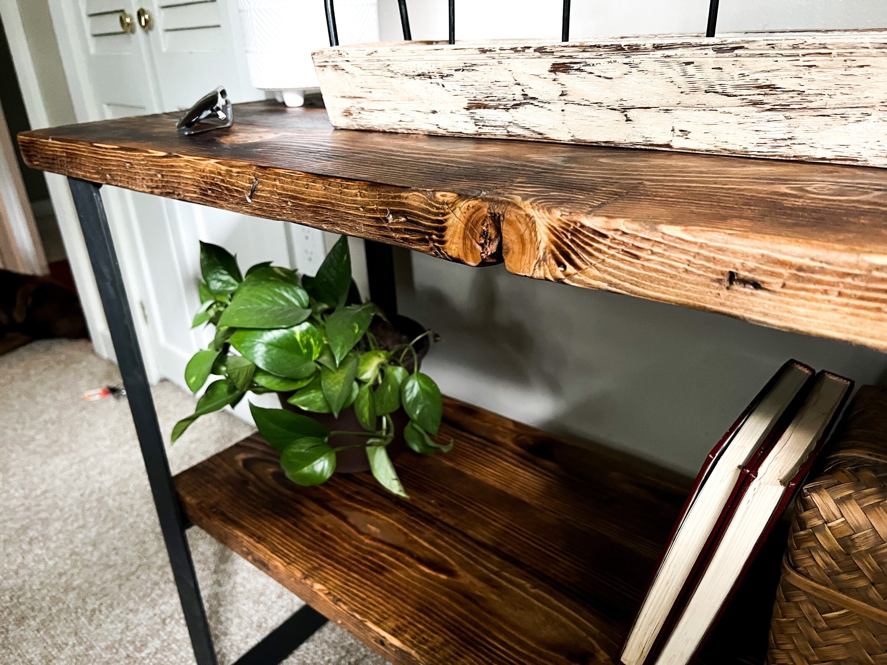 Rustic Reclaimed Wood Console Table With Shelf Hallway Table - Etsy