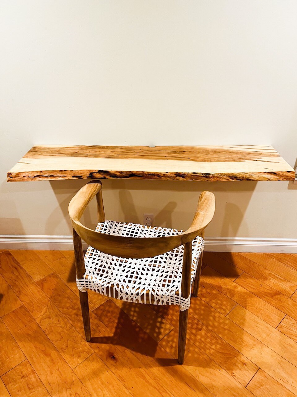 Live Edge Floating Desk | Maple Computer Desk | Metal Legs | Maple or ...