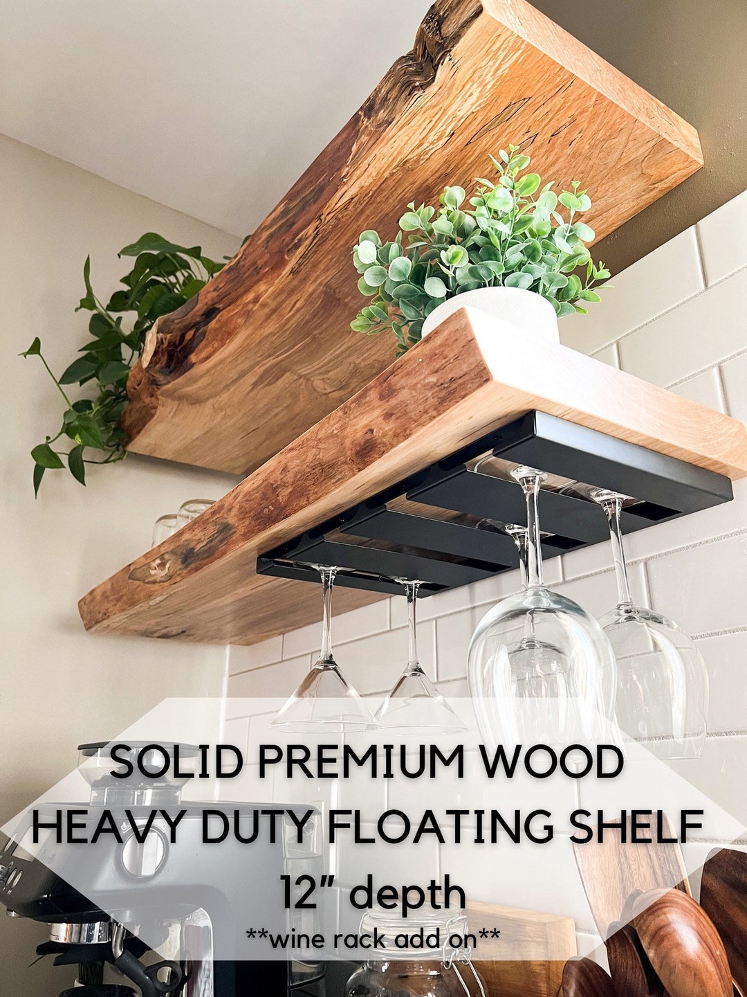 Rustic Maple Live Edge Floating Shelf/shelves Pantry Shelves - Etsy