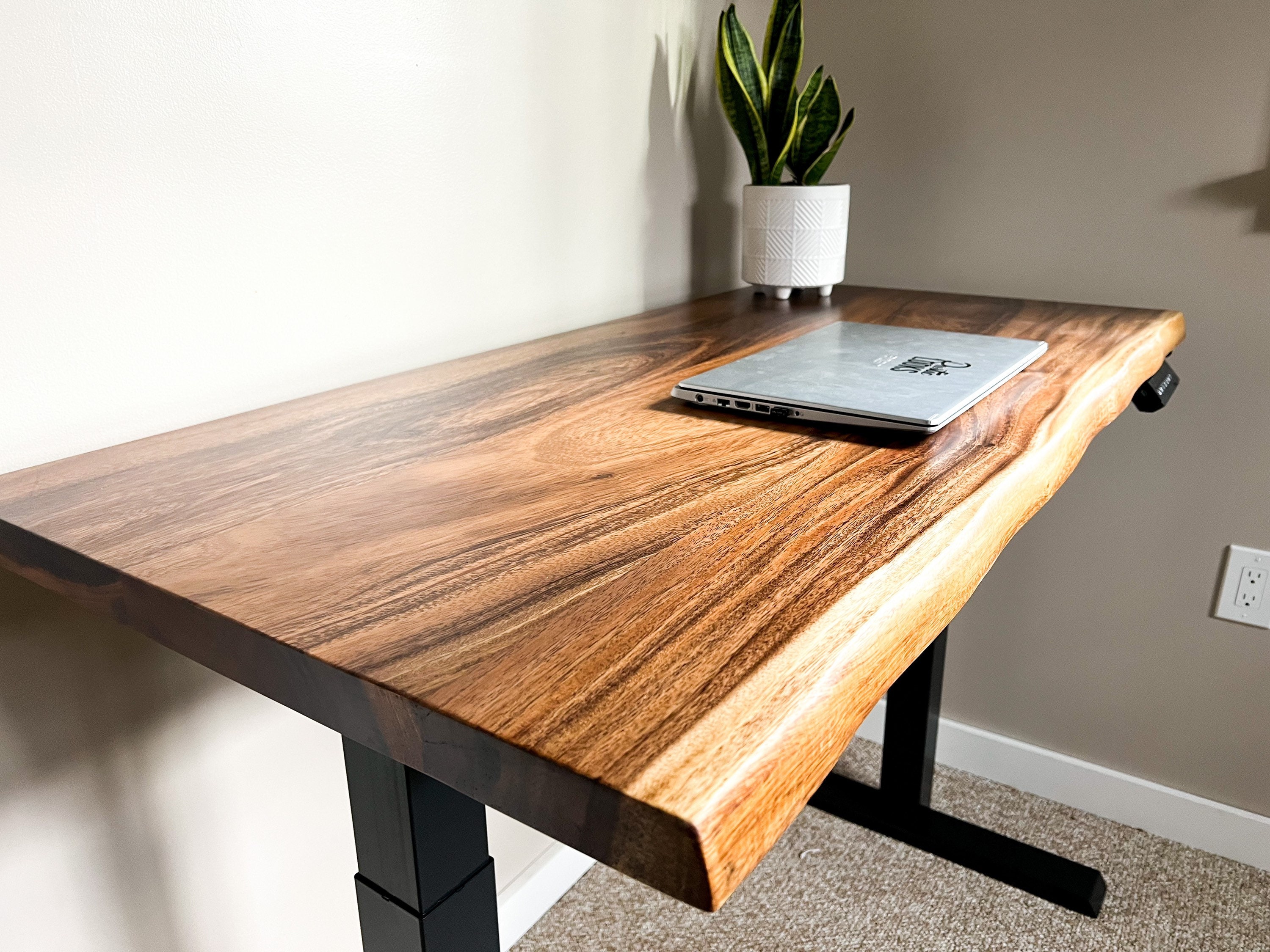 Adjustable Height Standing Desk Live Edge Desk Modern - Etsy