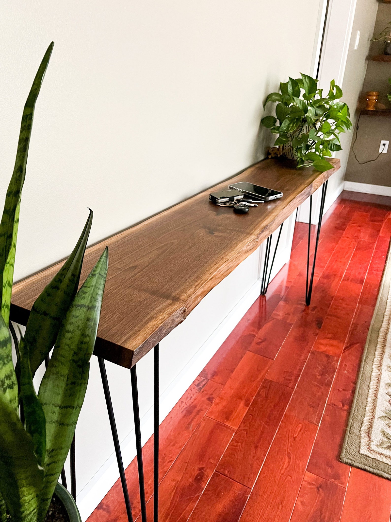 Live Edge Console Table Hallway Table Sofa Table Entry - Etsy