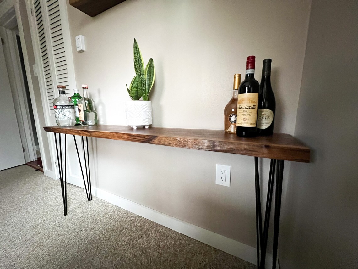Live Edge Bar Table Top Console Table Hallway Table Sofa - Etsy