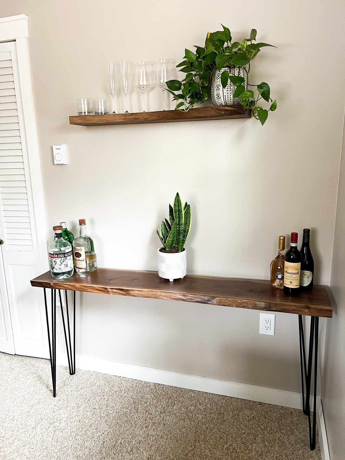 Live Edge Bar Table Top Console Table Hallway Table Sofa - Etsy