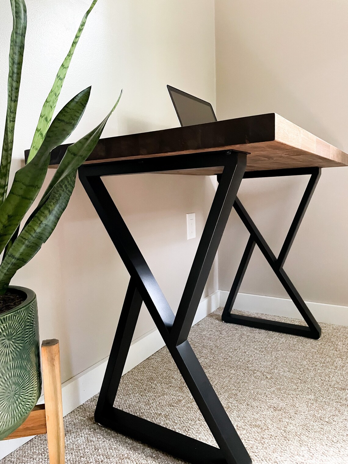 Wood Desk Heavy Duty Table Walnut Brandy Color Farmhouse - Etsy