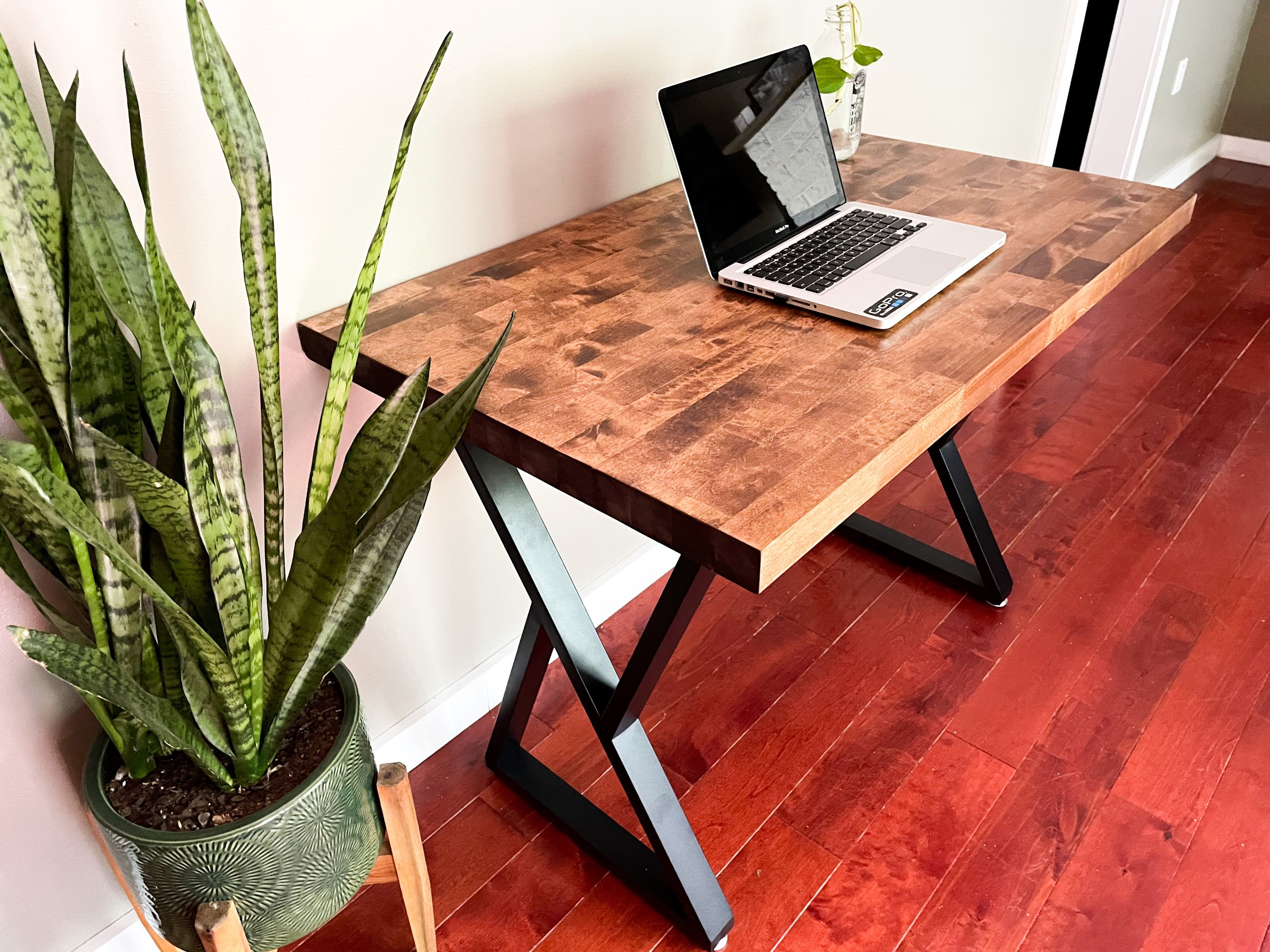 Wood Desk Heavy Duty Table Walnut Brandy Color Farmhouse - Etsy