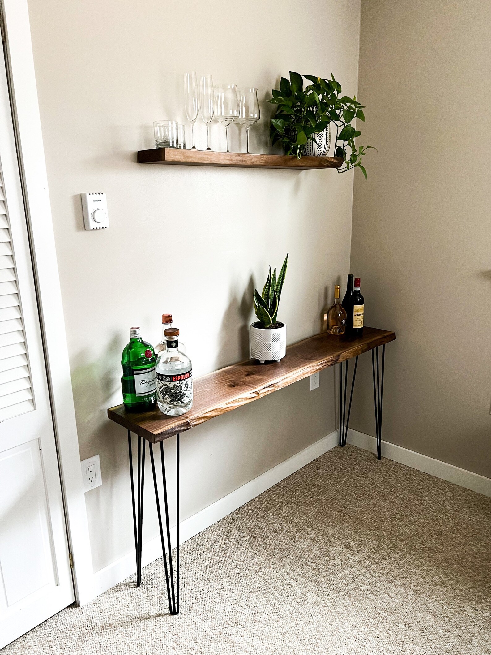 Live Edge Bar Table Top Console Table Hallway Table Sofa - Etsy