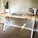 Live Edge Desk Maple Computer Desk Metal Legs Maple or Walnut Slab Desk ...