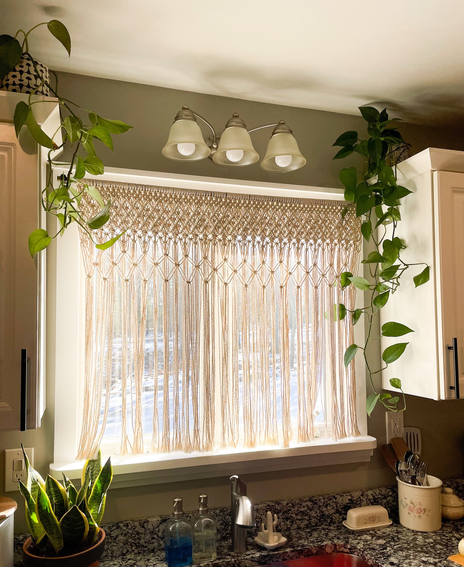 Macrame Kitchen Curtain | Macrame Bedroom Curtain | Macrame Bathroom ...