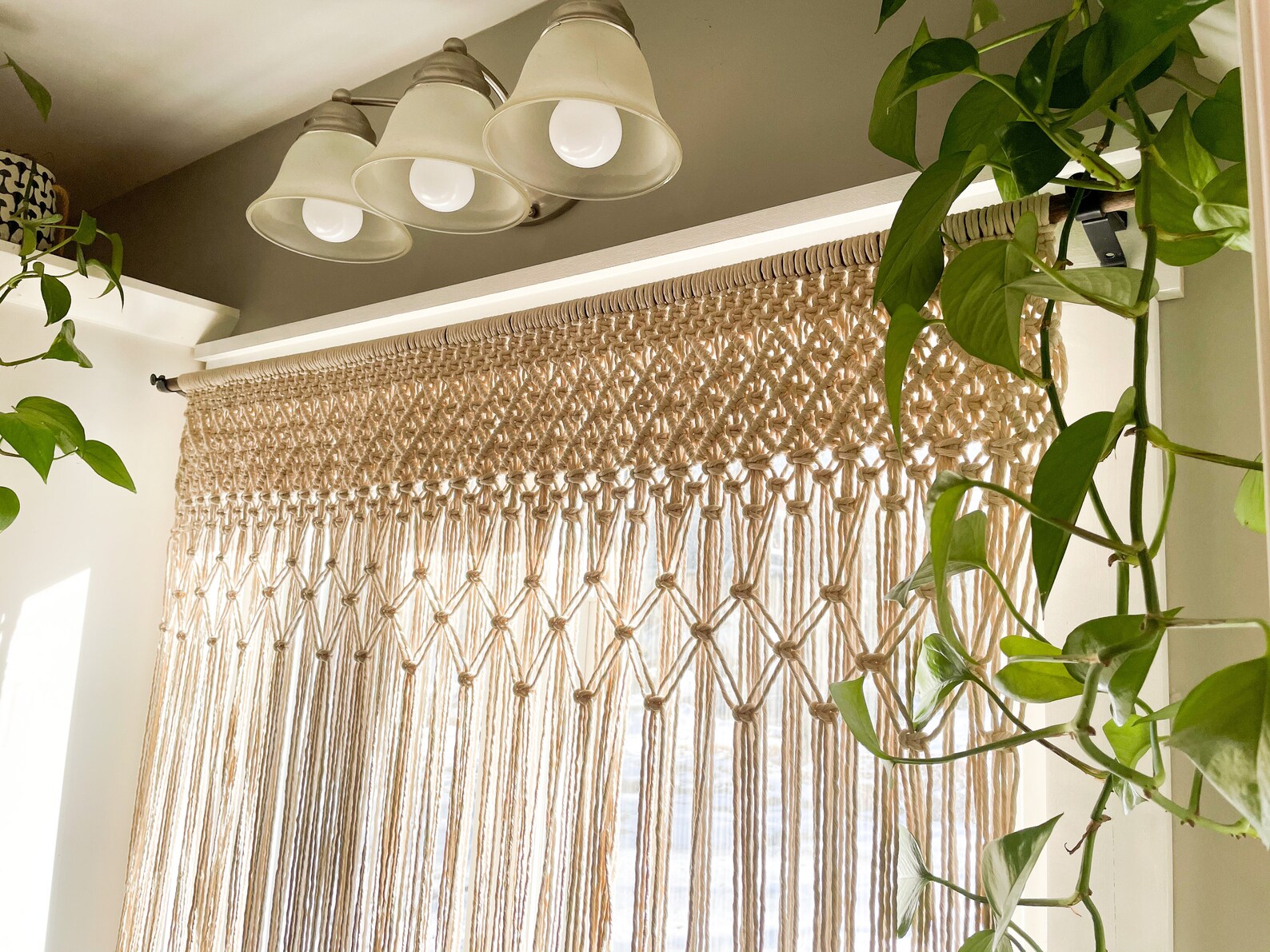 Macrame Kitchen Curtain | Macrame Bedroom Curtain | Macrame Bathroom ...