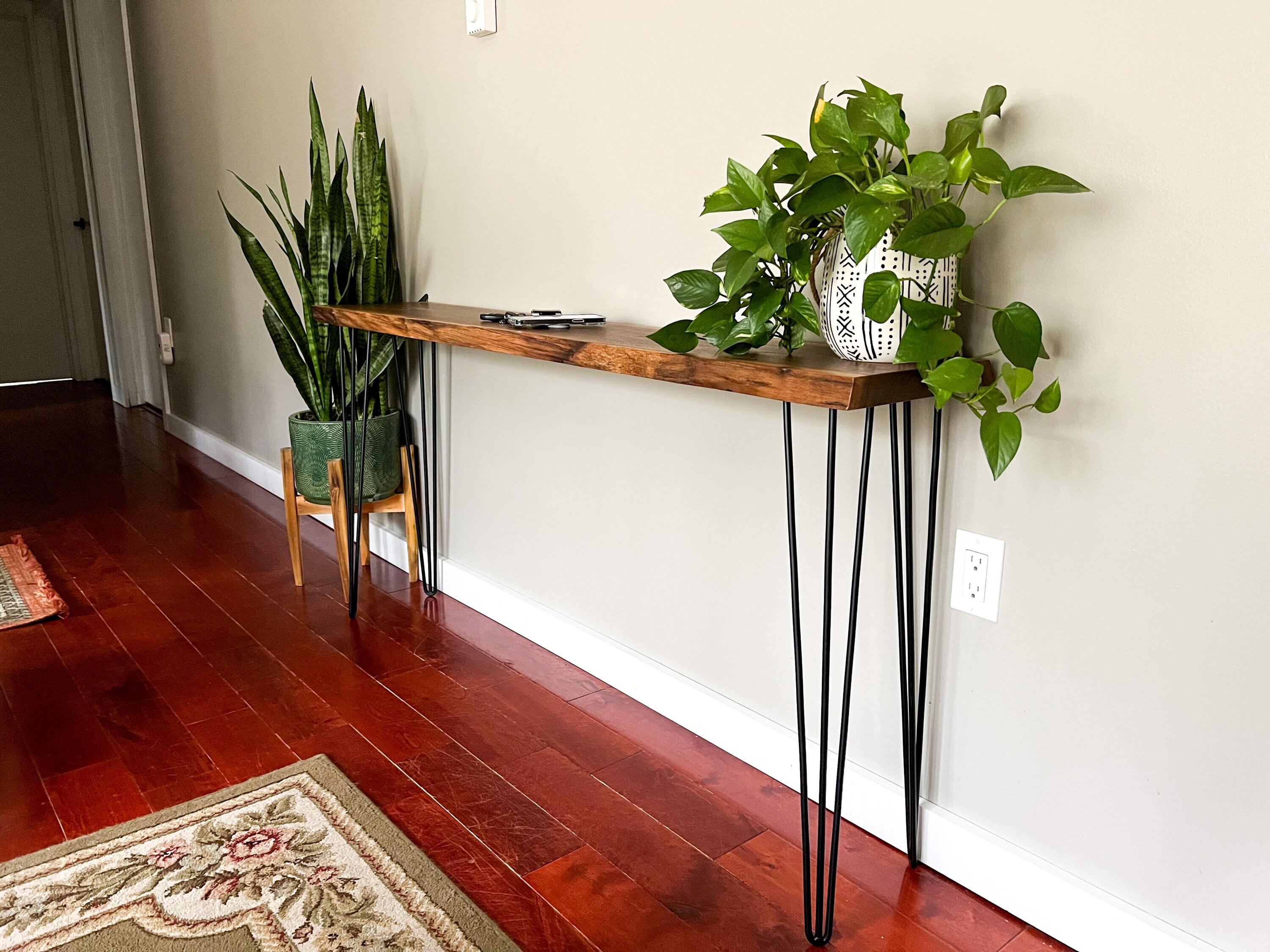 Live Edge Console Table Hallway Table Sofa Table Entry - Etsy