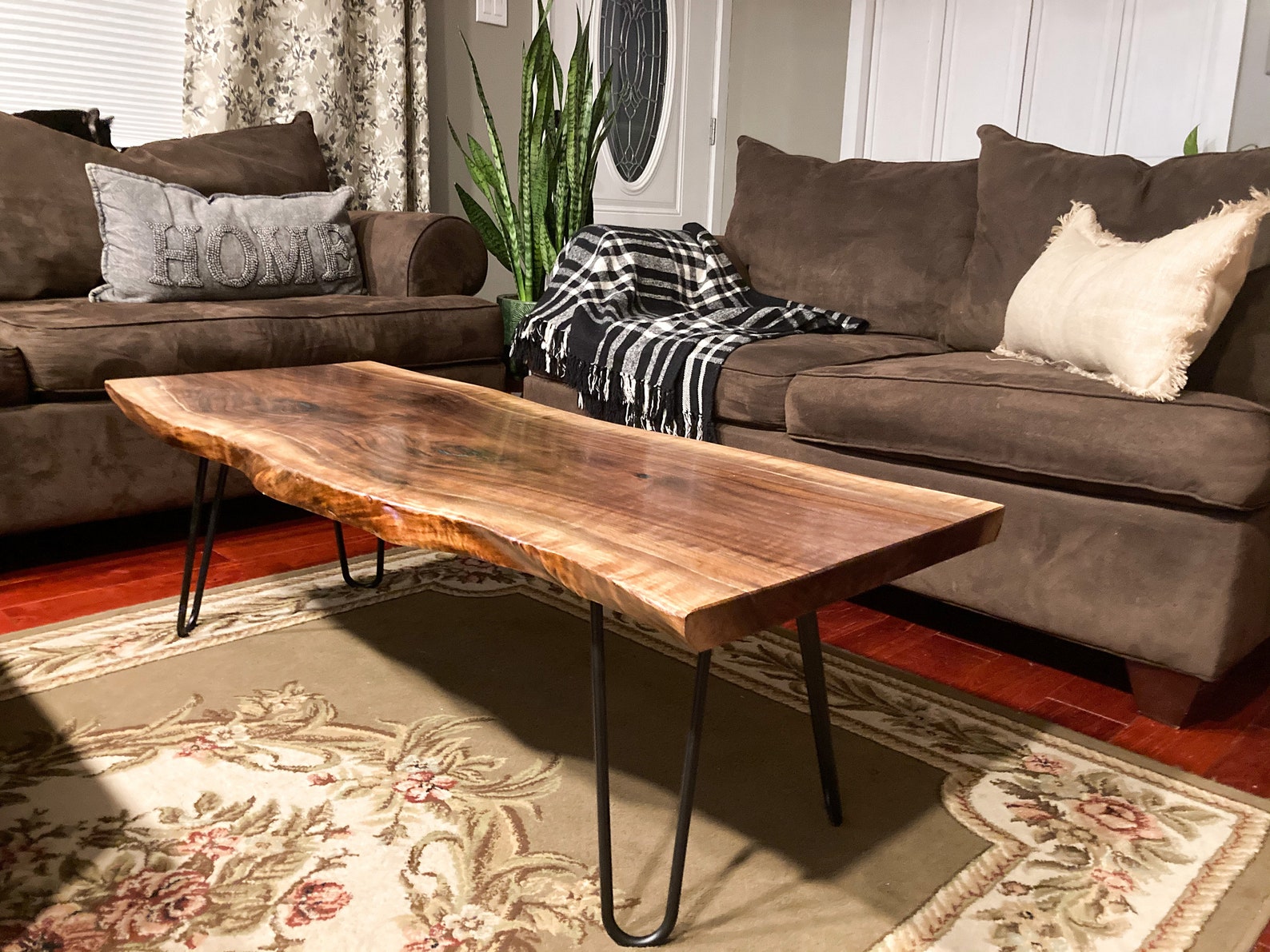 Live Edge Wood Coffee Table Black Walnut Farmhouse Coffee - Etsy