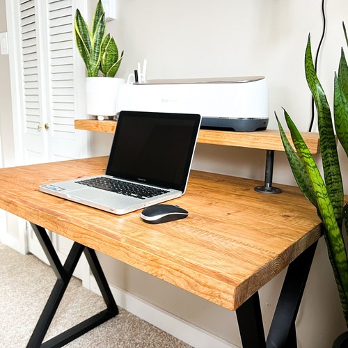 Wood Desk Heavy Duty Table Walnut Brandy Color Farmhouse - Etsy