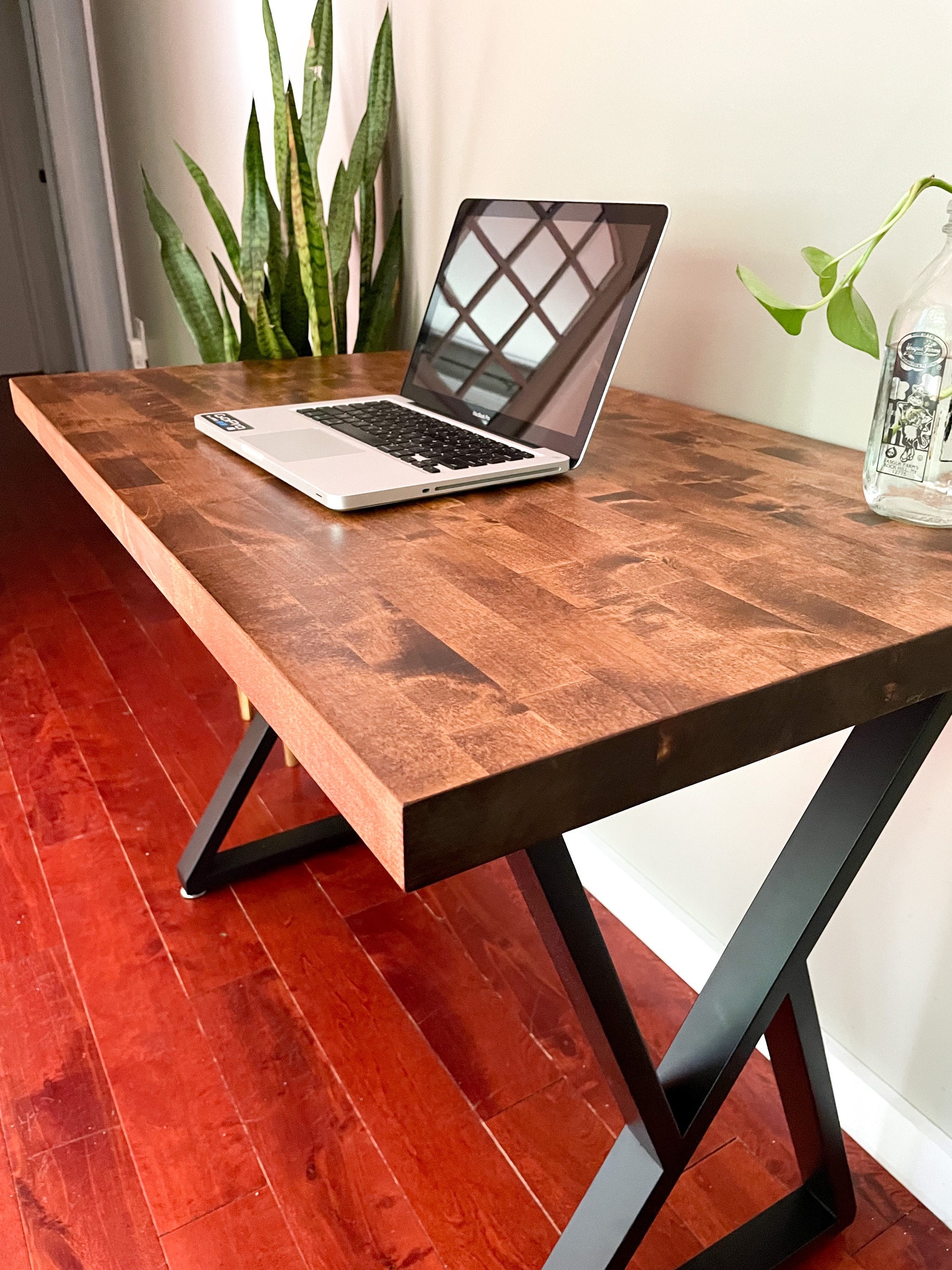Wood Desk Heavy Duty Table Walnut Brandy Color Farmhouse - Etsy
