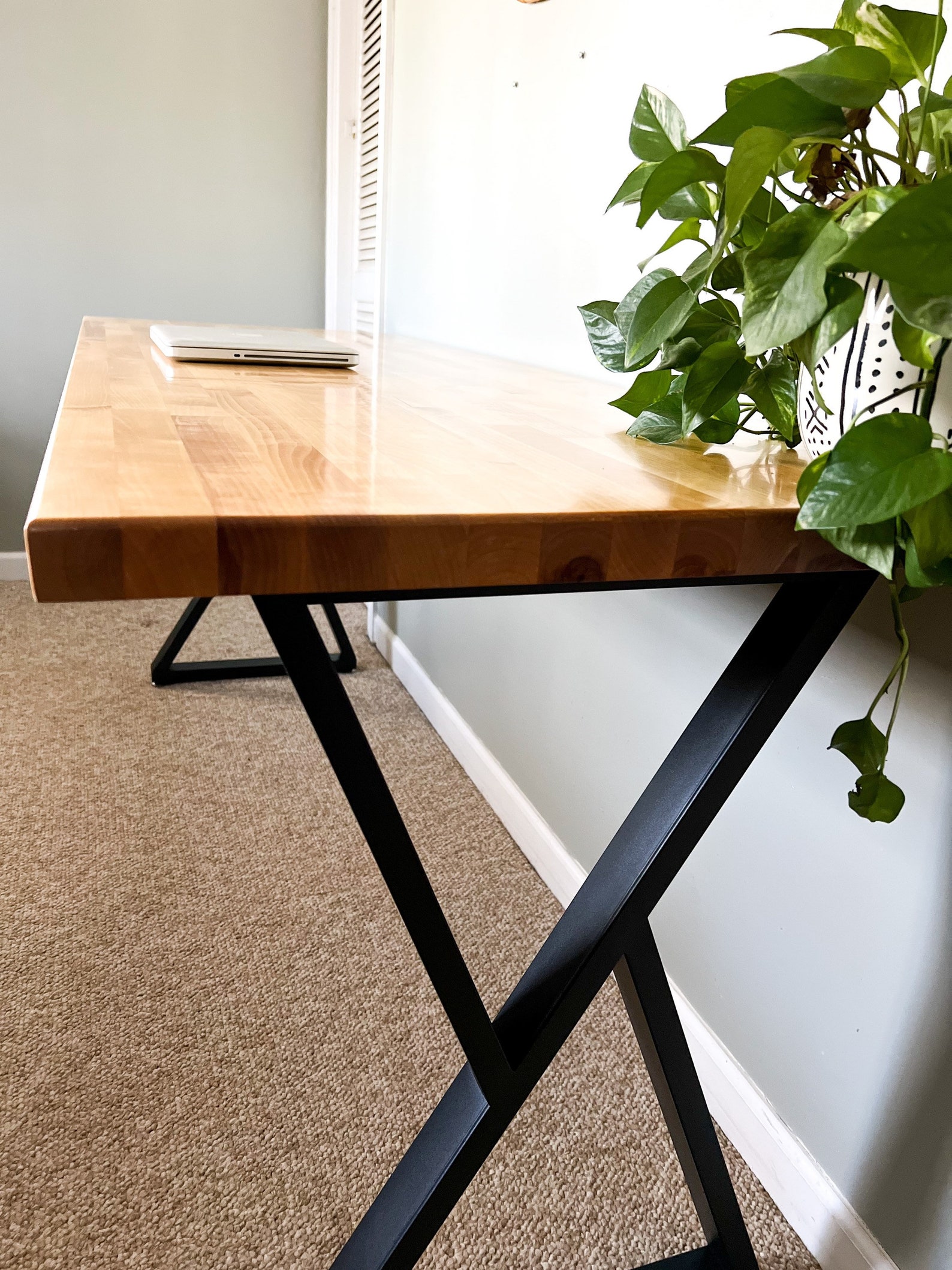 Wood Desk Heavy Duty Table Farmhouse Coffee Table Modern - Etsy