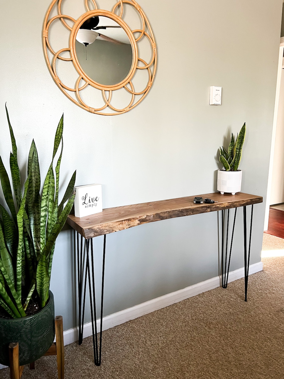 Live Edge Console Table Hallway Table Sofa Table Entry - Etsy