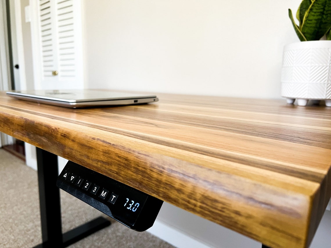 Adjustable Height Standing Desk Live Edge Desk Modern - Etsy