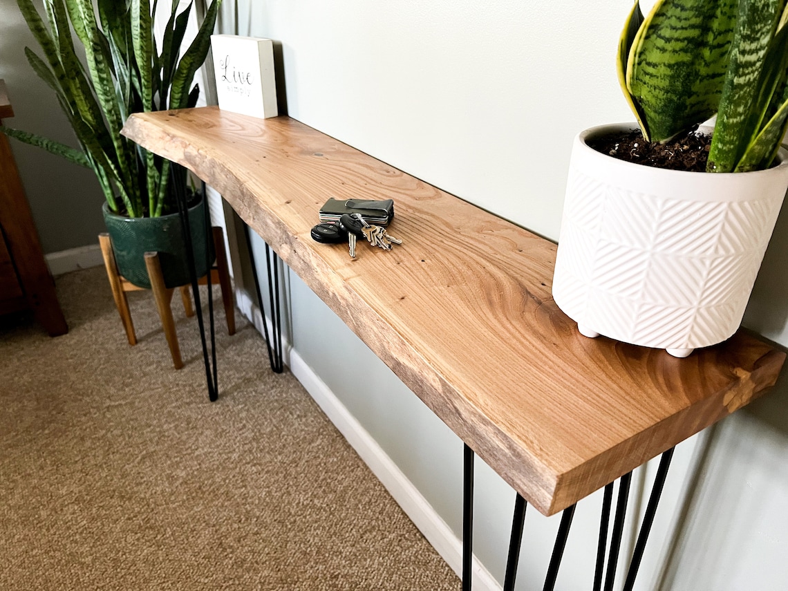 Live Edge Console Table Hallway Table Sofa Table Entry - Etsy