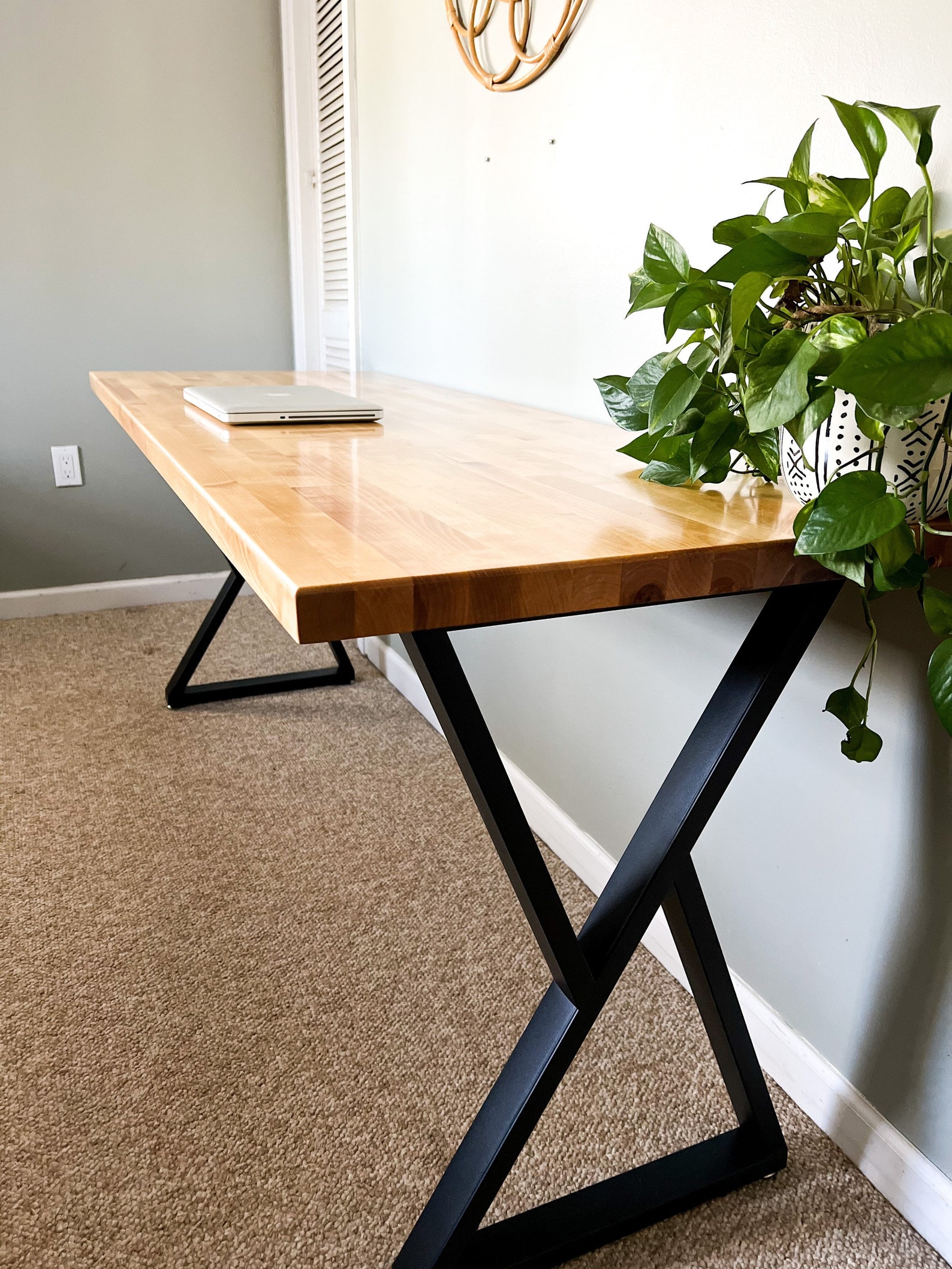 Wood Desk Heavy Duty Table Farmhouse Coffee Table Modern - Etsy