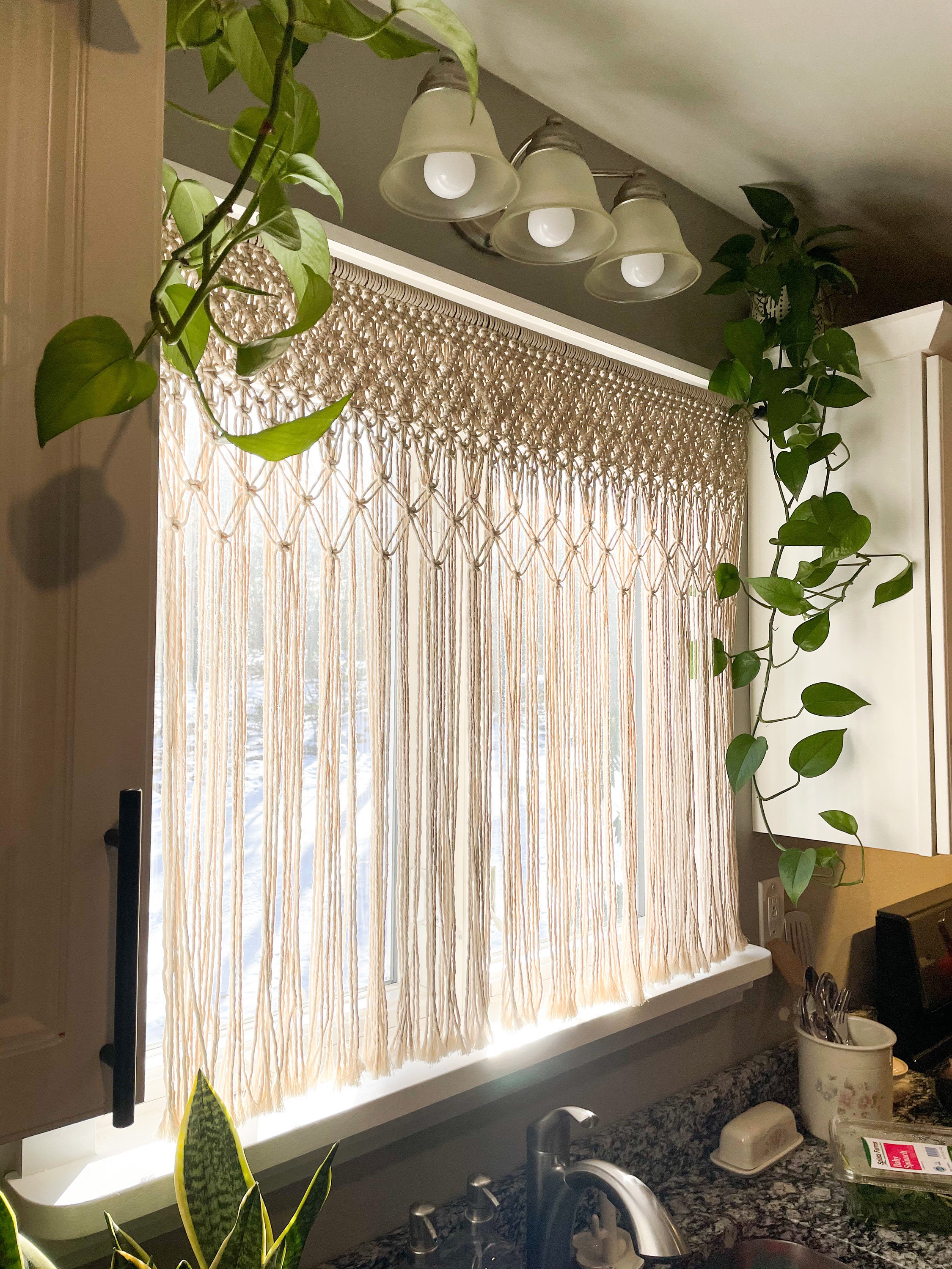 Macrame Kitchen Curtain | Macrame Bedroom Curtain | Macrame Bathroom ...