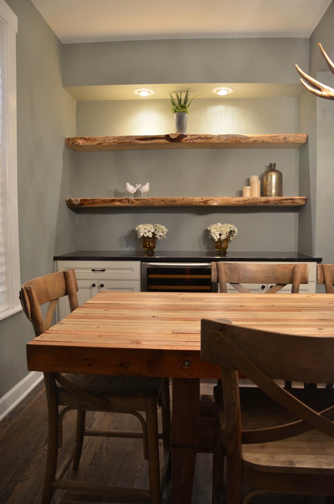 Rustic Live Edge Floating Shelf/shelves Pantry Shelves - Etsy