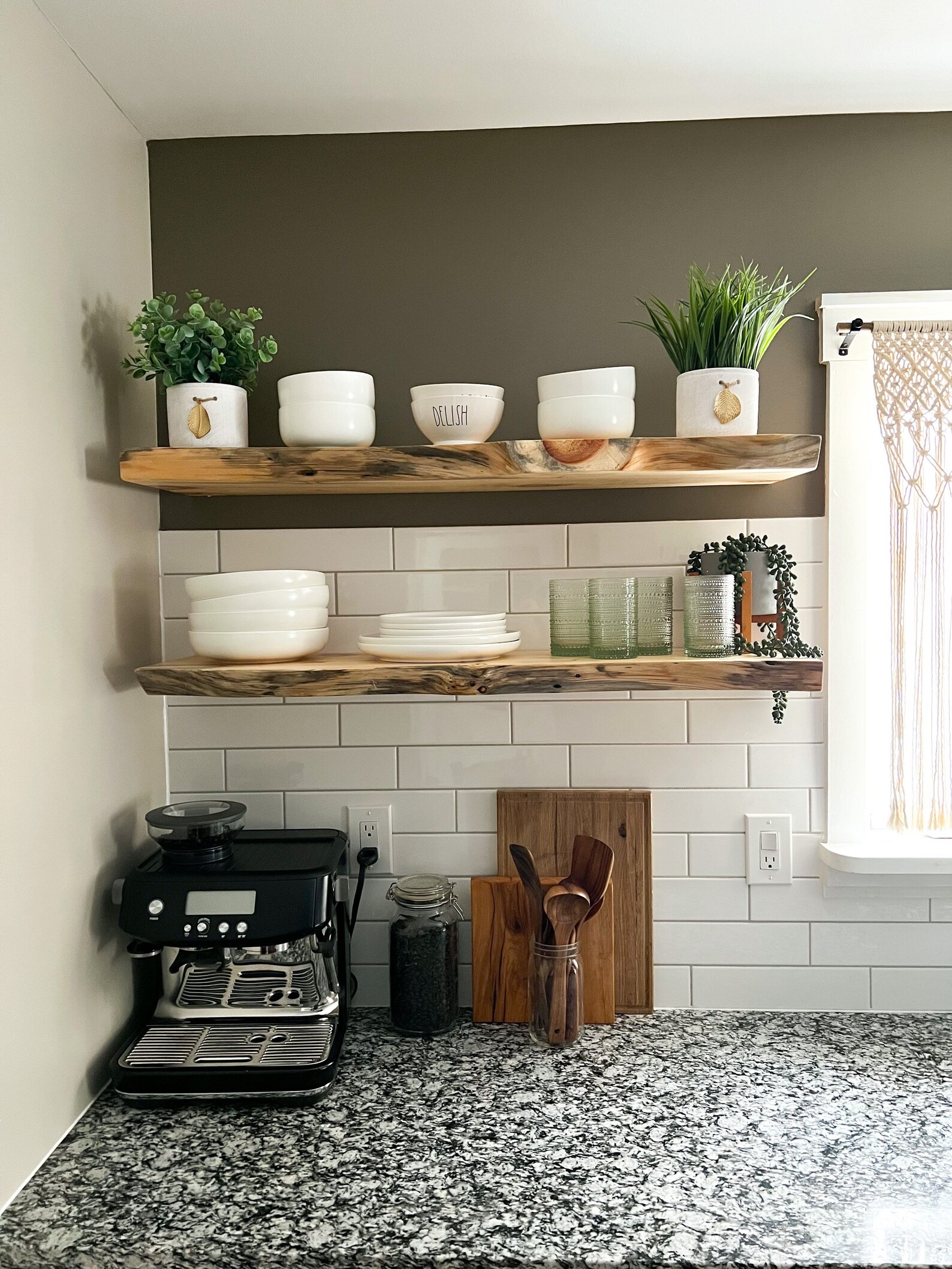 Rustic Live Edge Floating Shelf/shelves Pantry Shelves - Etsy