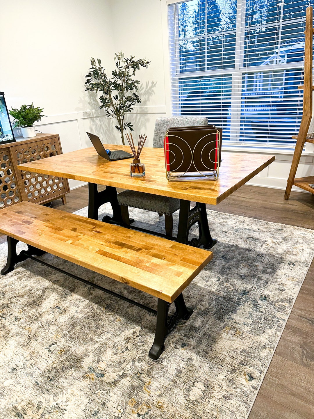 Solid Hardwood Dining Room Table | Slab | Solid Wood Dinner Table ...