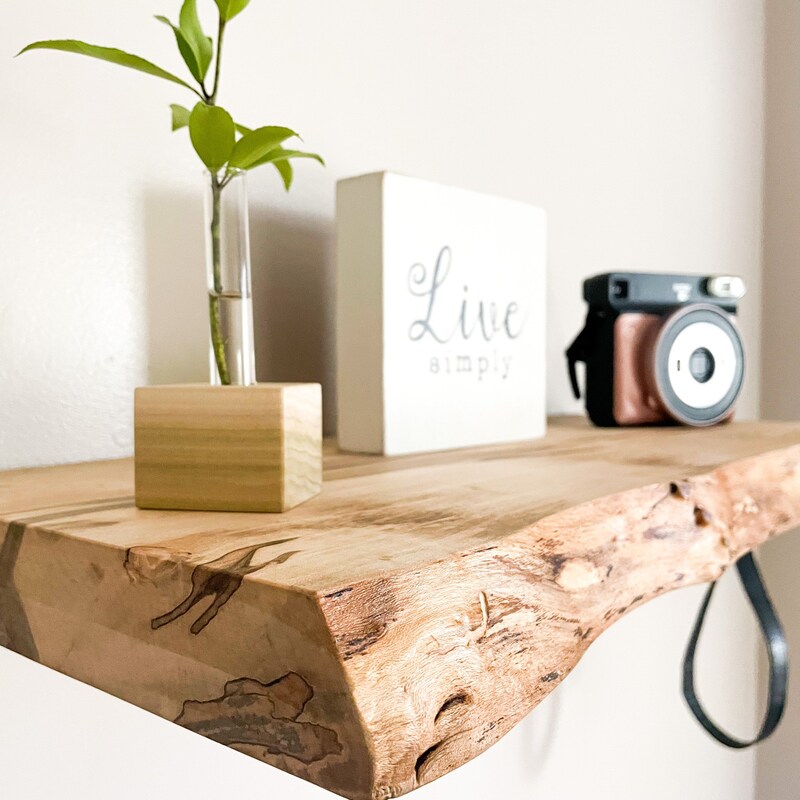 Live Edge Floating Shelf - Etsy