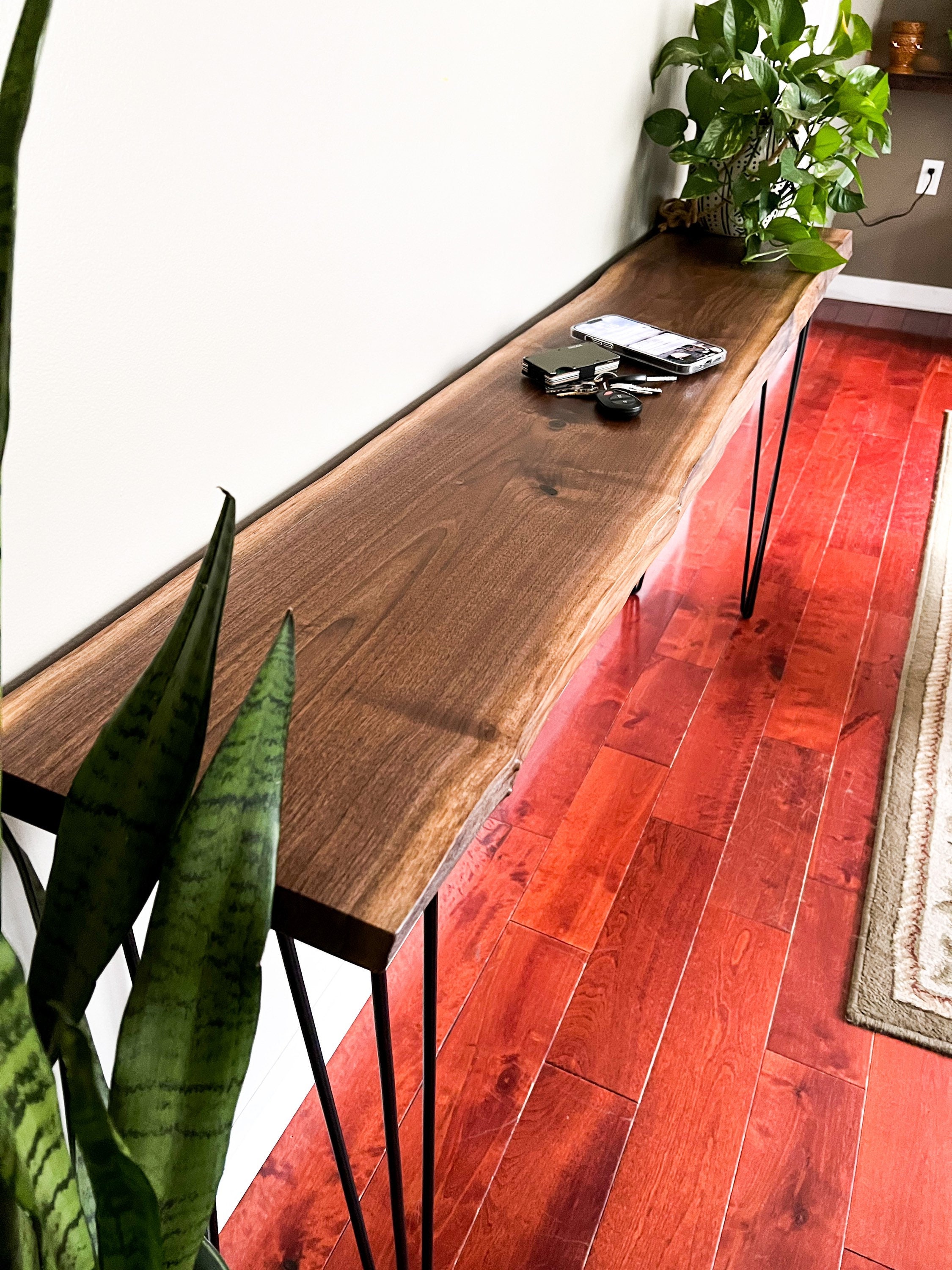Live Edge Console Table Hallway Table Sofa Table Entry - Etsy