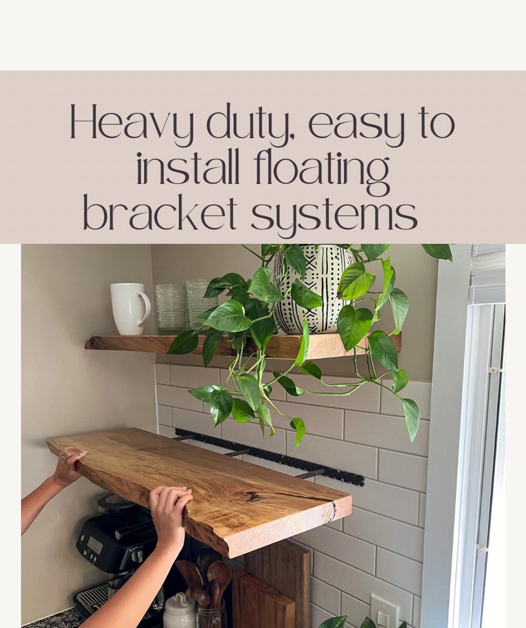 Rustic Maple Live Edge Floating Shelf/shelves | Pantry Shelves ...