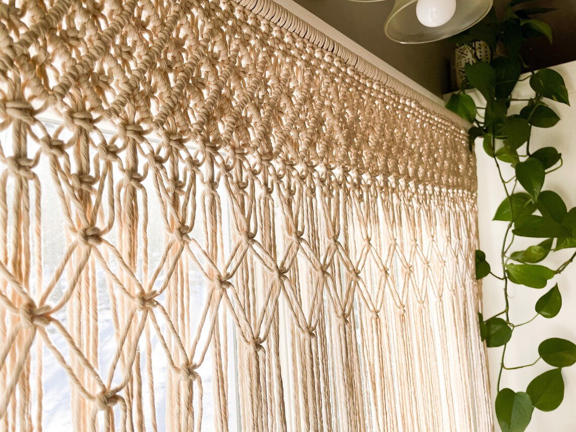 Macrame Kitchen Curtain | Macrame Bedroom Curtain | Macrame Bathroom ...