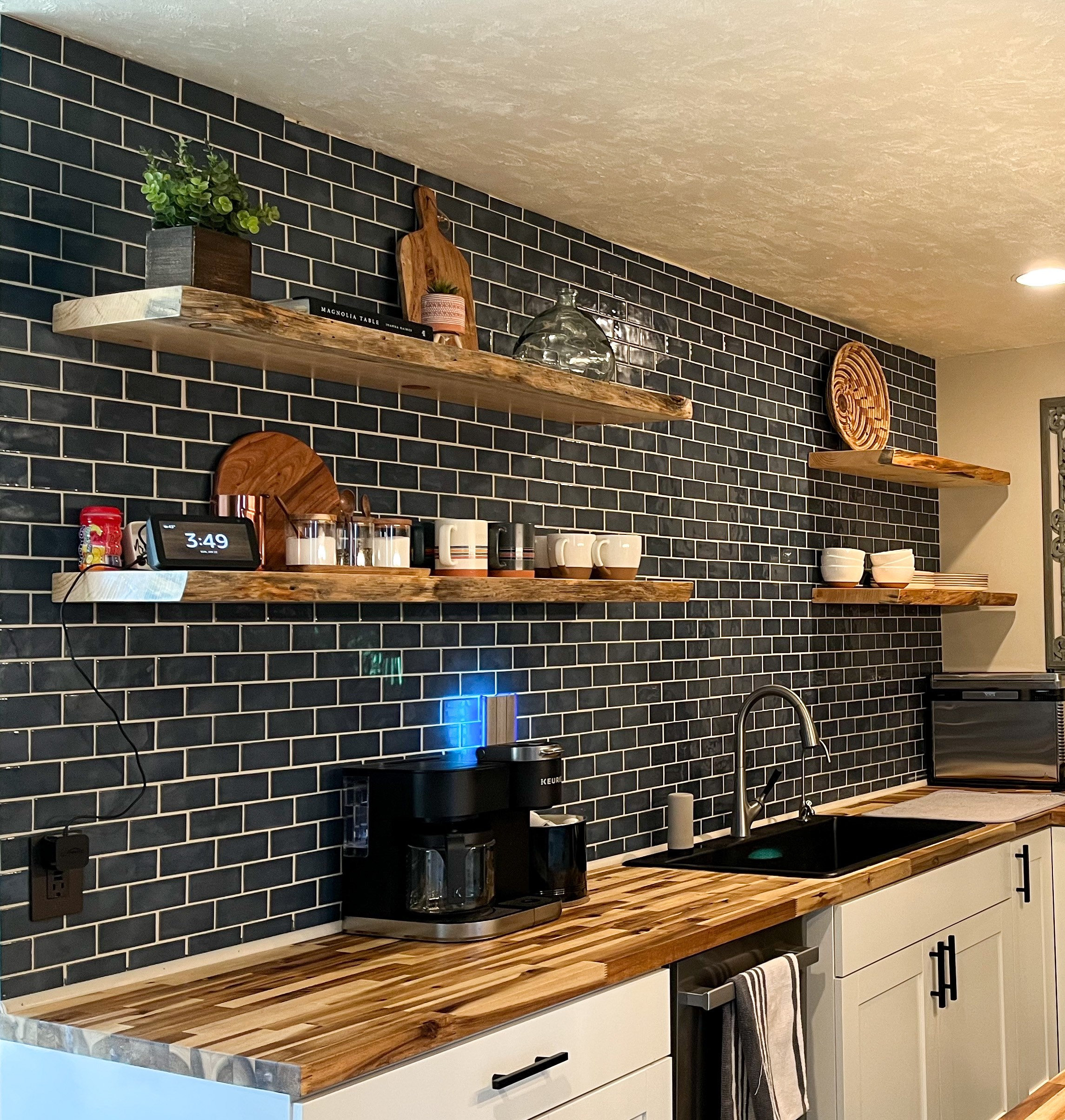 Rustic Live Edge Floating Shelf/shelves Pantry Shelves - Etsy