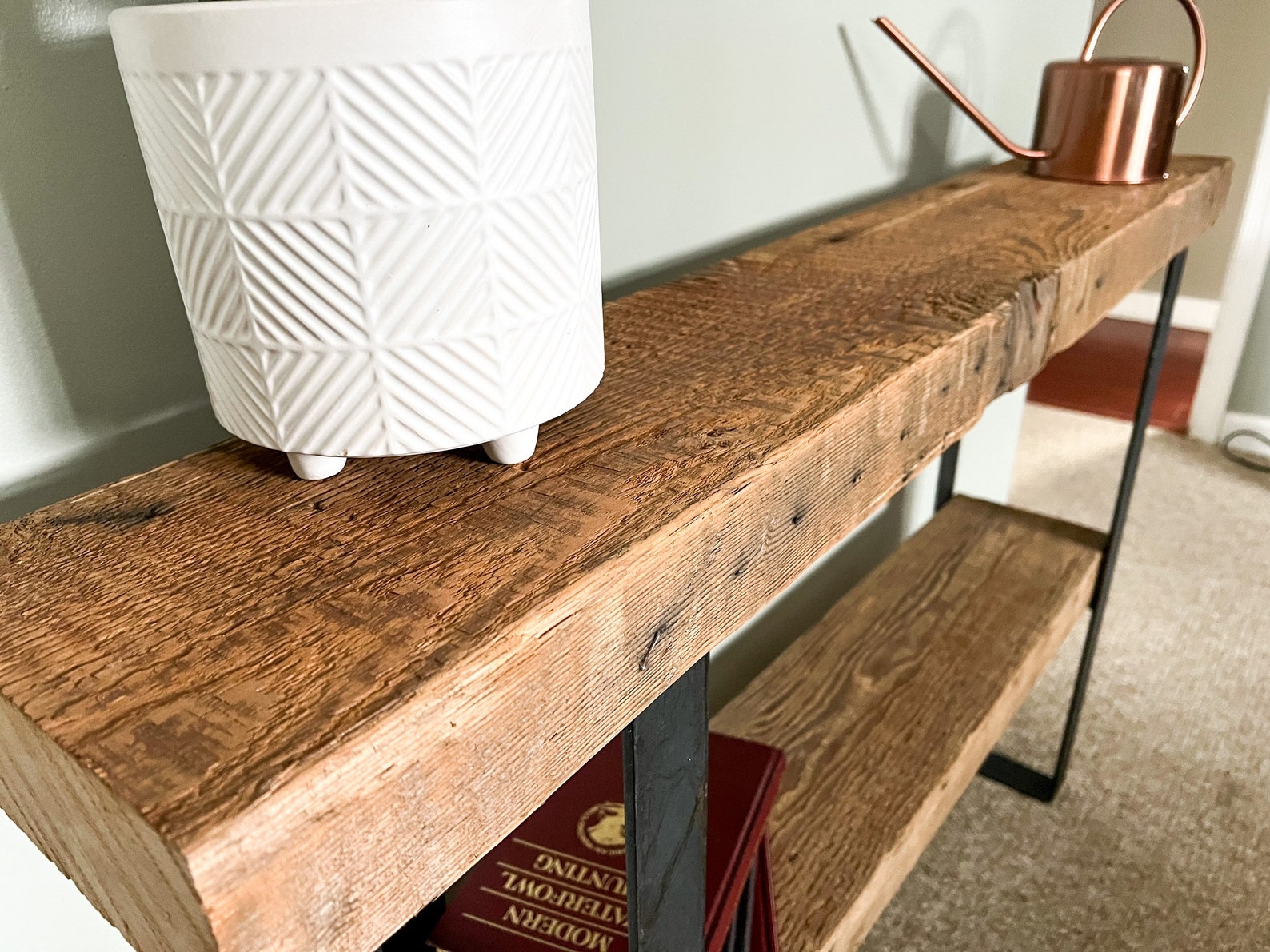 Rustic Reclaimed Wood Console Table With Shelf Hallway Table - Etsy