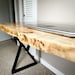 Live Edge Desk Maple Computer Desk Metal Legs Maple or Walnut Slab Desk ...